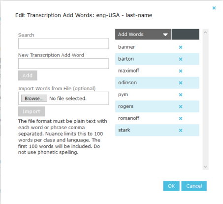 Edit Transcription Add Words