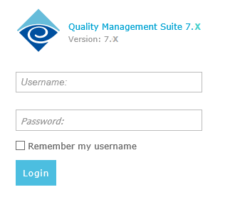 Logging in to the Quality Management Client
